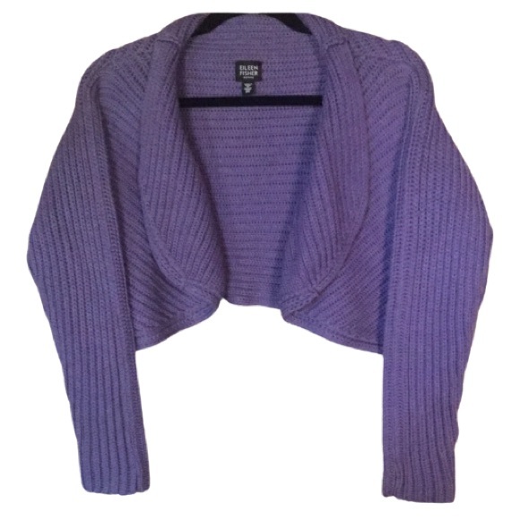 Eileen Fisher | Sweaters | Eileen Fisher Periwinkle Cropped Wool ...